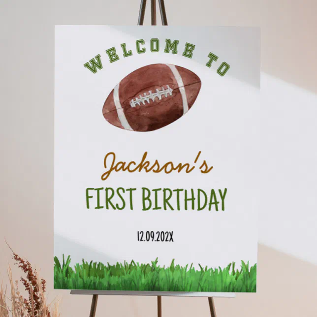 Football Birthday Party Welcome Sign | Zazzle