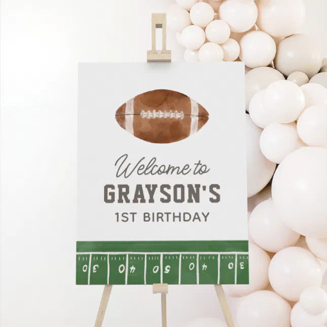 Football Birthday Party Welcome Sign | Zazzle