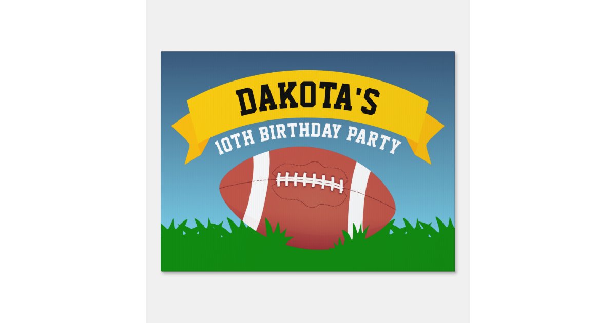 Football Birthday Party Yard Sign | Zazzle