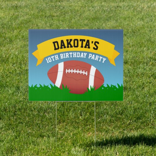 Football Birthday Party Yard Sign | Zazzle