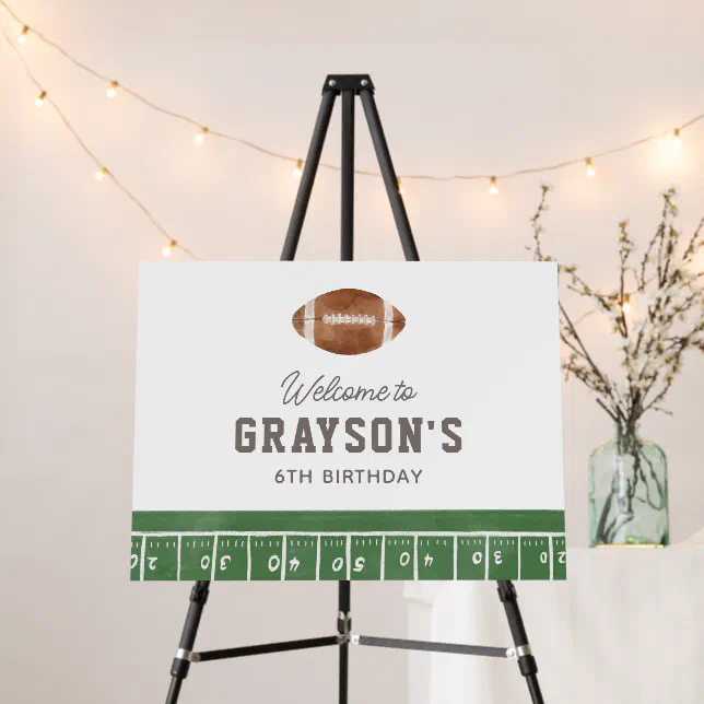 Football Boy Birthday Party Welcome Sign | Zazzle