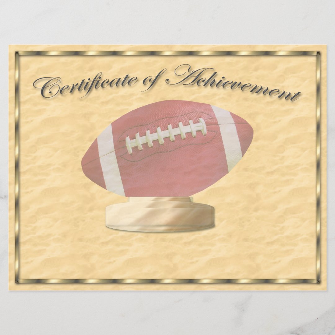 Football Certificate of Achievement | Zazzle