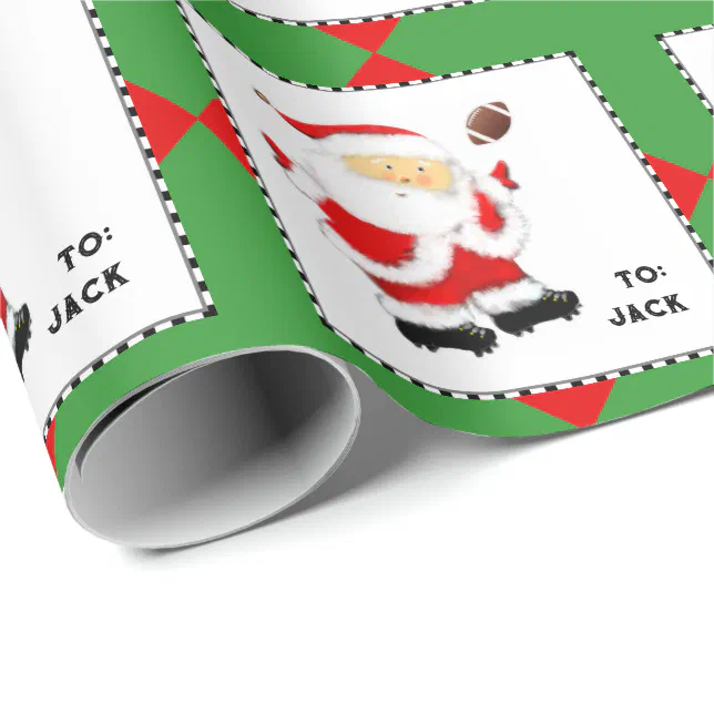 Football Christmas Gift Wrapping Paper | Zazzle