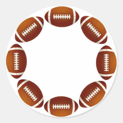 FOOTBALL CIRCLE DESIGN CLASSIC ROUND STICKER | Zazzle