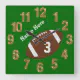 Football Clocks with YOUR NAME and JERSEY NUMBER | Zazzle