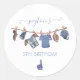 Football Clothesline Birthday Party Classic Round Sticker | Zazzle