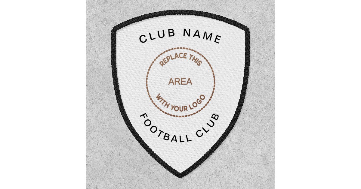 Football Club Name Logo Fully Customisable Shield Patch | Zazzle