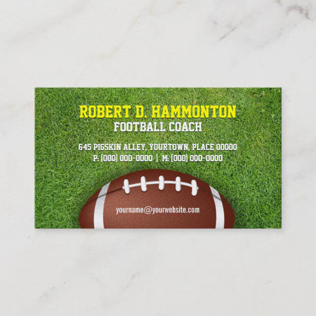 Football Coach Business Card | Zazzle