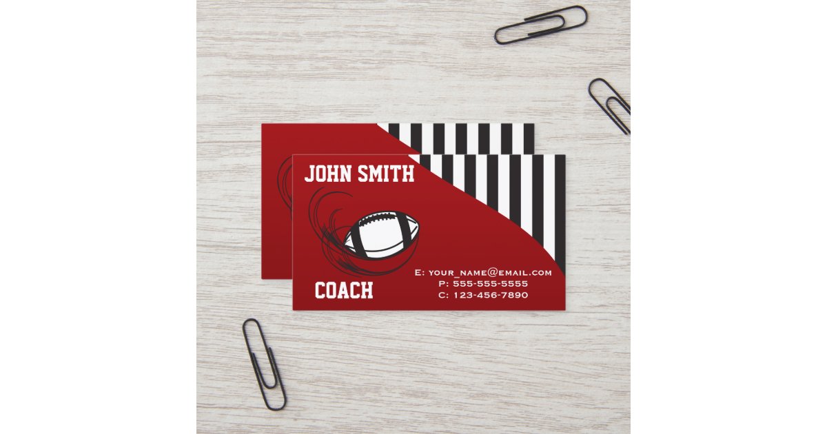 Football Coach Business Card | Zazzle