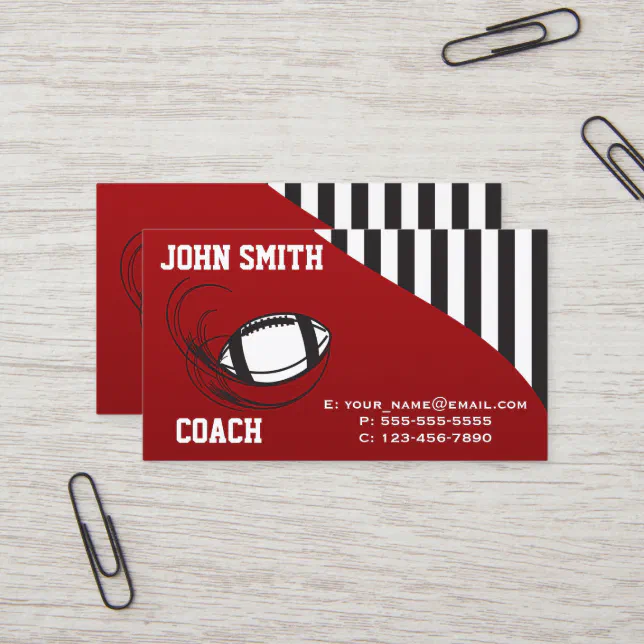 Football Coach Business Card | Zazzle