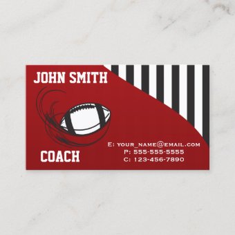 Football Coach Business Card | Zazzle