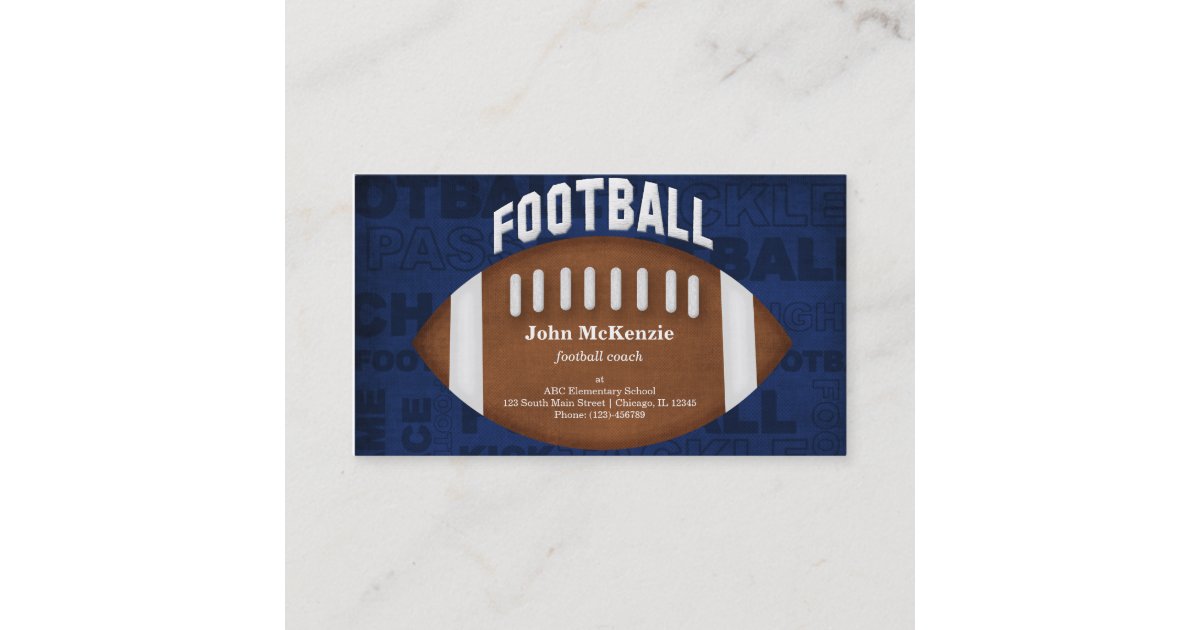 Football Coach Business Card | Zazzle