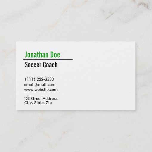 Football Coach Business Card | Zazzle