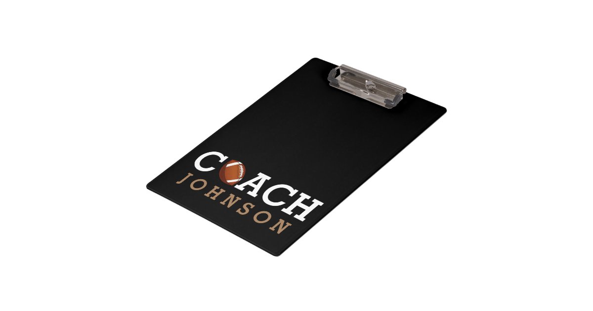 Football Coach Custom Name Clipboard | Zazzle