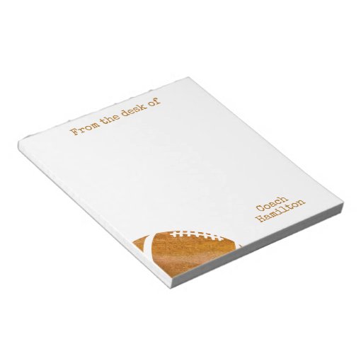 Football Coach From the Desk of Personalized Notepad | Zazzle