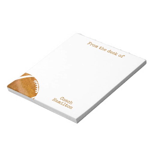 Football Coach From the Desk of Personalized Notepad | Zazzle