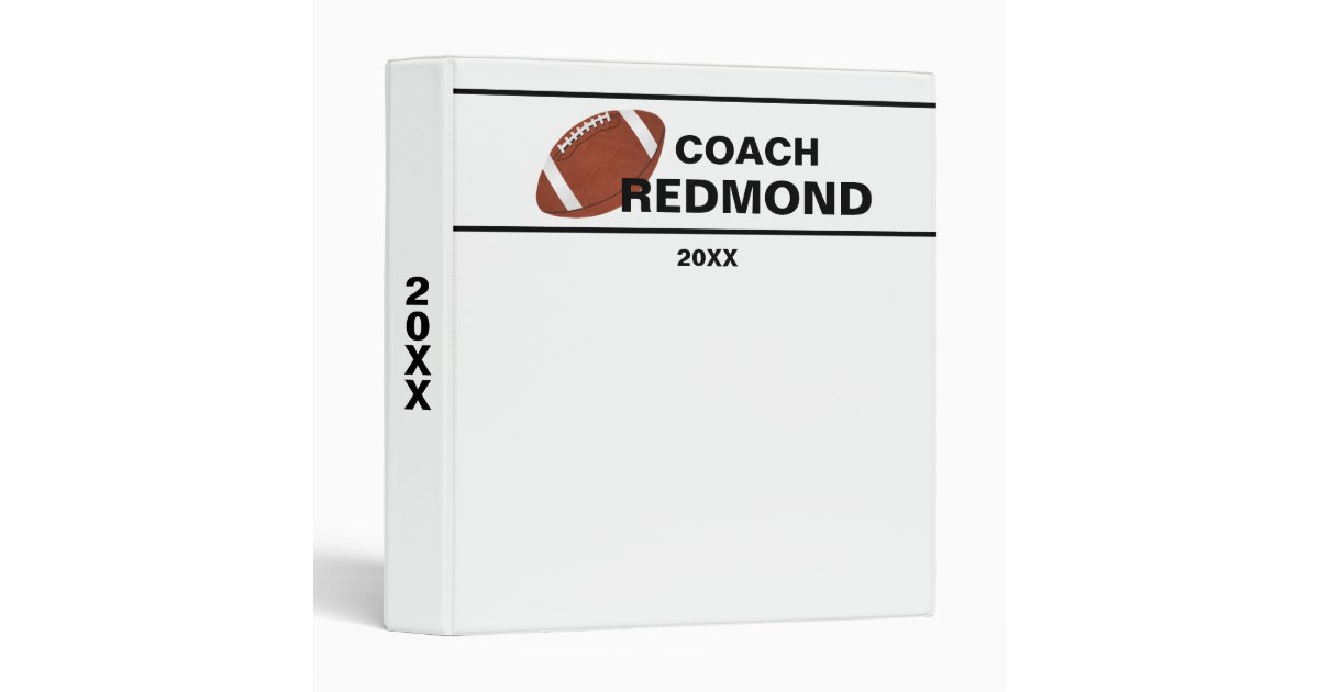 Football Coach's Personalized Binder | Zazzle