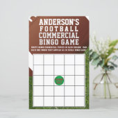Football Commercial Advertisement Bingo Game | Zazzle