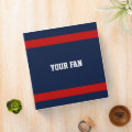 Football Deep Blue, Red & White Personalized Binder | Zazzle
