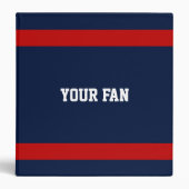 Football Deep Blue, Red & White Personalized Binder | Zazzle