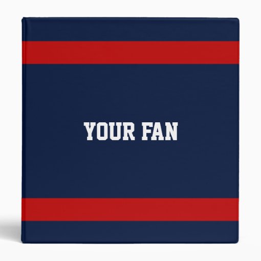 Football Deep Blue, Red & White Personalized Binder | Zazzle