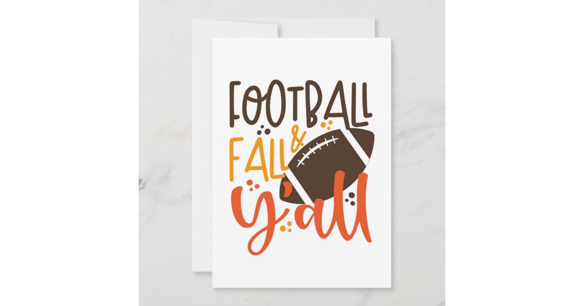 Football Fall & Y'all Card | Zazzle