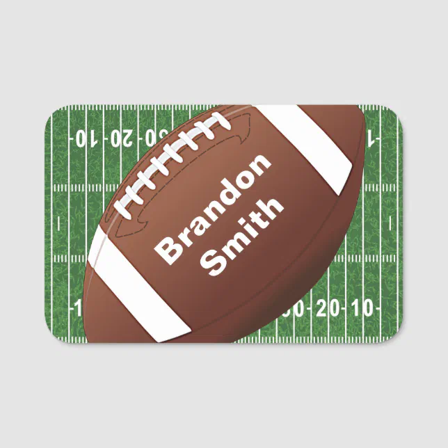 Football Field Ball Design Name Tag | Zazzle