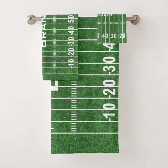 Football Field Design Bath Towel Set | Zazzle