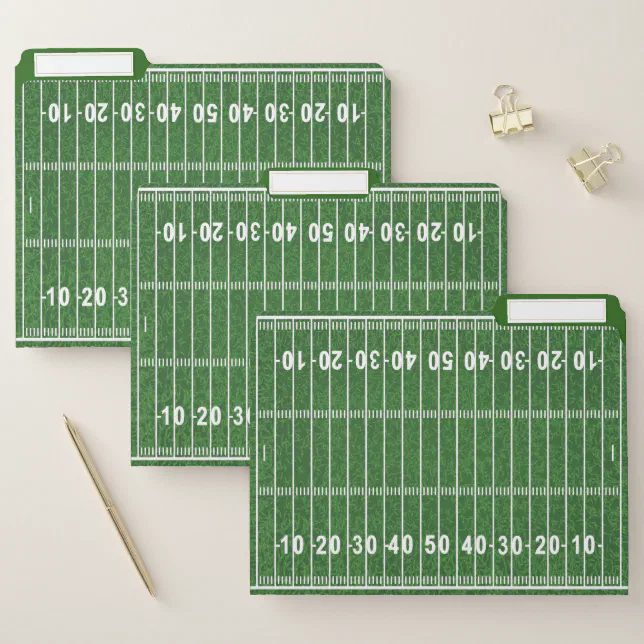 Football Field Design File Folders Set | Zazzle
