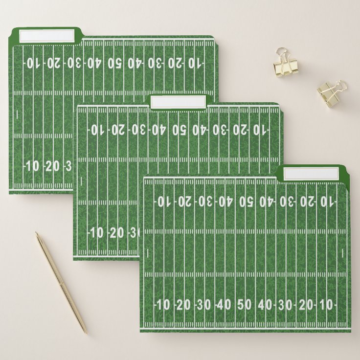 Football Field Design File Folders Set | Zazzle
