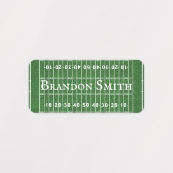 Football Field Design Name Tags Labels | Zazzle