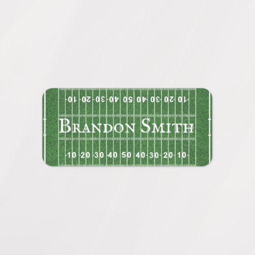 Football Field Design Name Tags Labels | Zazzle
