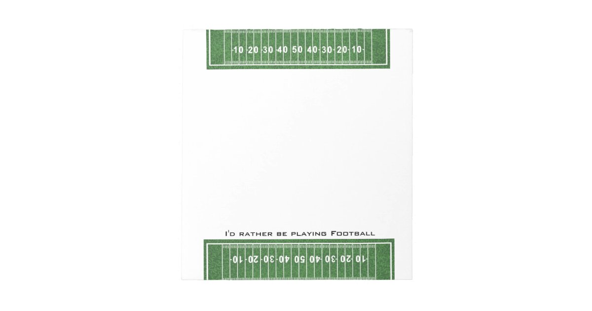 Football Field Design Notepad | Zazzle