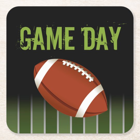 Football Field Game Day Sports Fan Square Paper Coaster | Zazzle.com