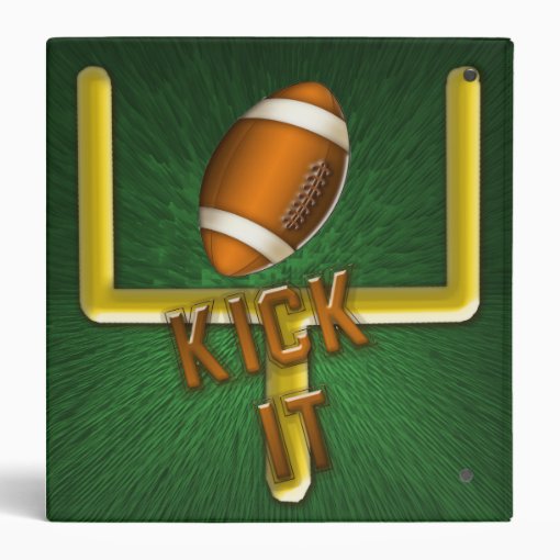 Football Field Goal Kick It Playbook Binder | Zazzle