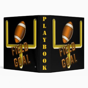 Football Field Goal Playbook Binder | Zazzle