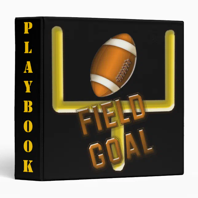 Football Field Goal Playbook Binder | Zazzle