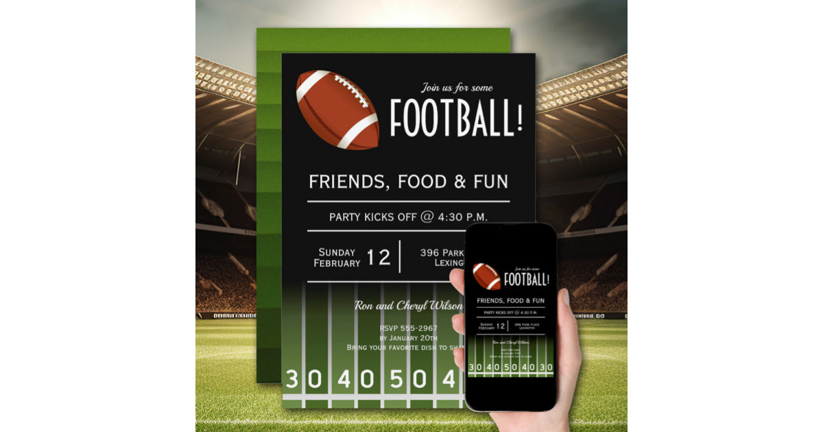 Football Field Invitation | Zazzle