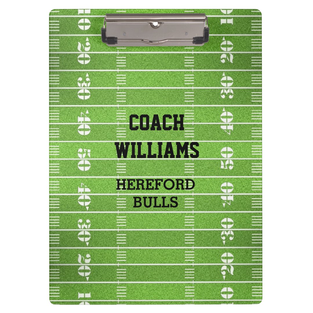Football Field Personalized Clipboard | Zazzle