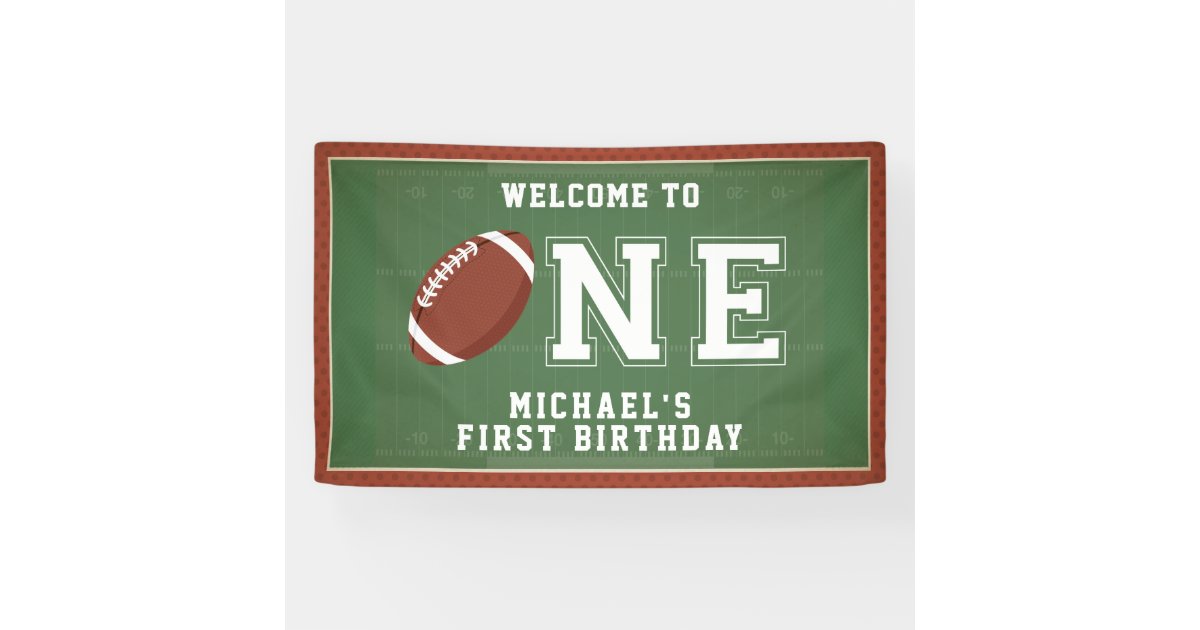 Football First Birthday Banner | Zazzle