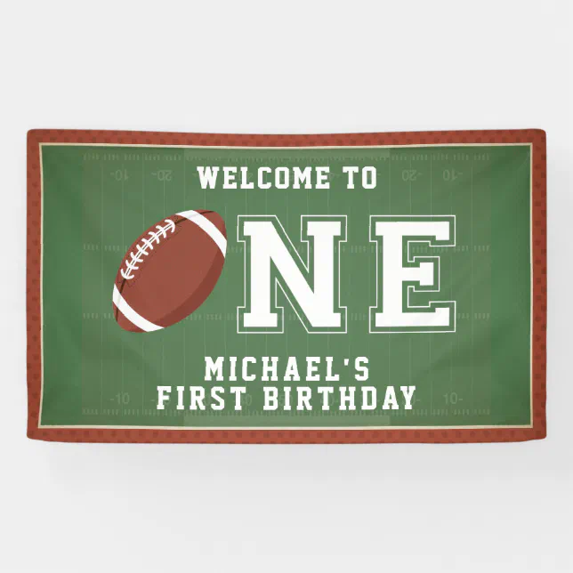 Football First Birthday Banner | Zazzle