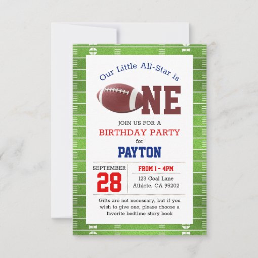 Football First Birthday Invitation | Zazzle