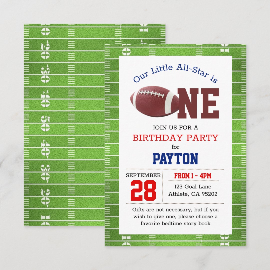 Football First Birthday Invitation | Zazzle