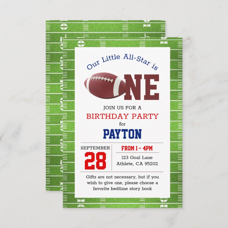Football First Birthday Invitation | Zazzle