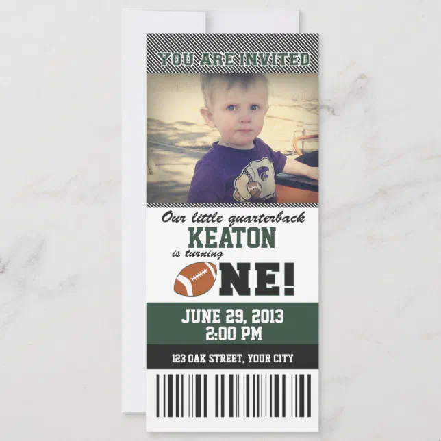 Football First Birthday Invitation | Zazzle