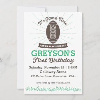 Football First Birthday Invitation | Zazzle