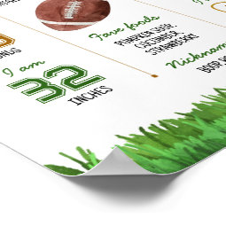 Football First Birthday Milestone Poster | Zazzle