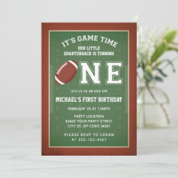 Football First Birthday Party Invitation | Zazzle
