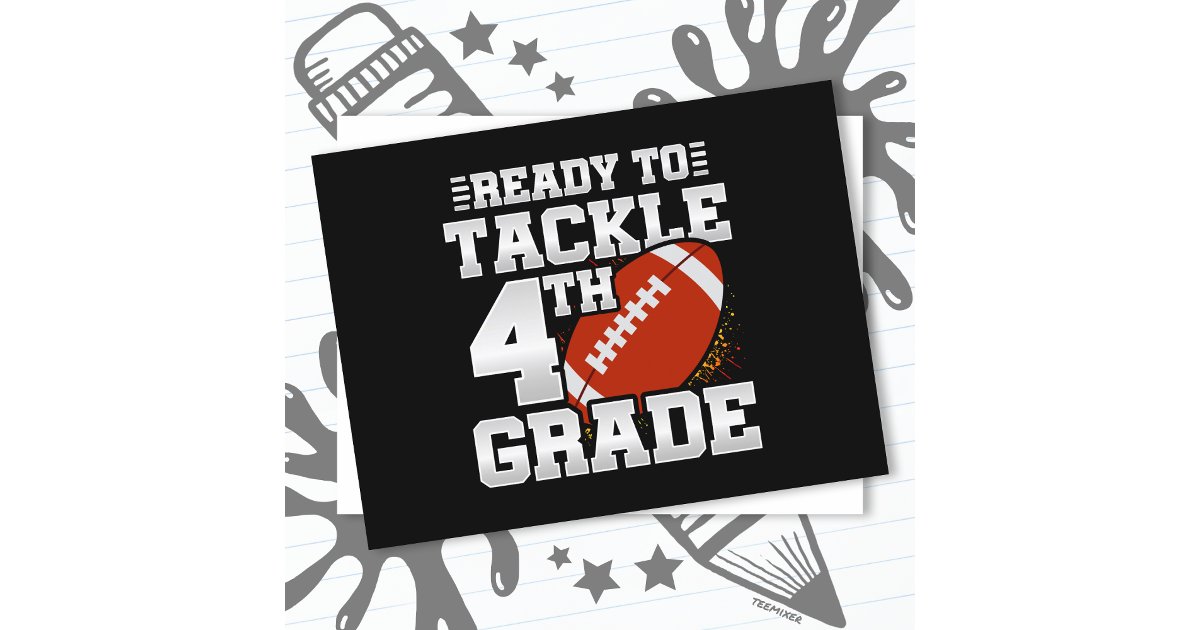Football First Day 4th Grade Back To School Postcard | Zazzle
