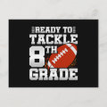 Football First Day 8th Grade Back To School Postcard | Zazzle